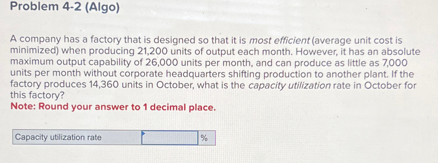 Solved Problem 4-2 (Algo)A company has a factory that is | Chegg.com
