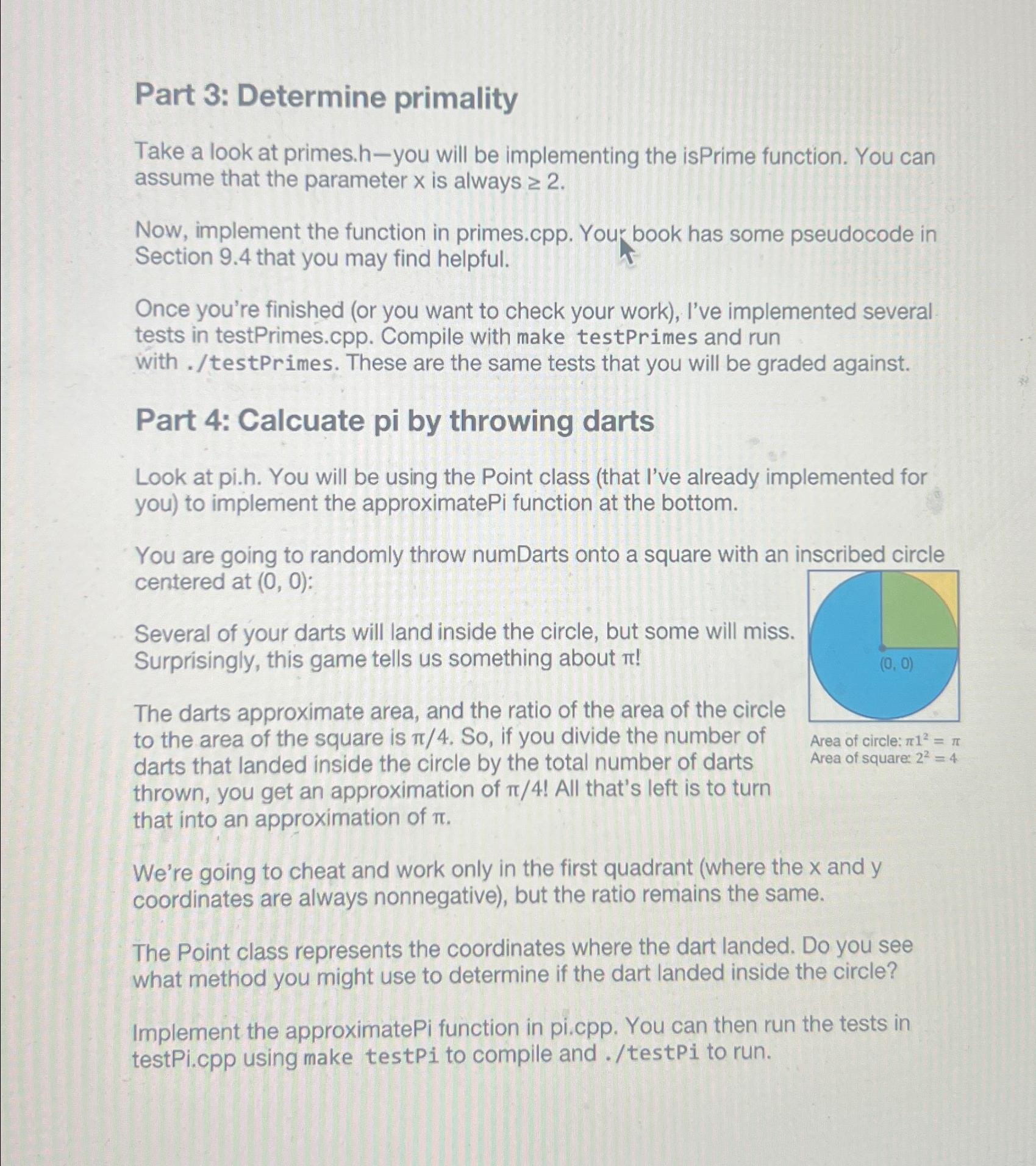 Solved Part 3: Determine primalityTake a look at primes. h- | Chegg.com