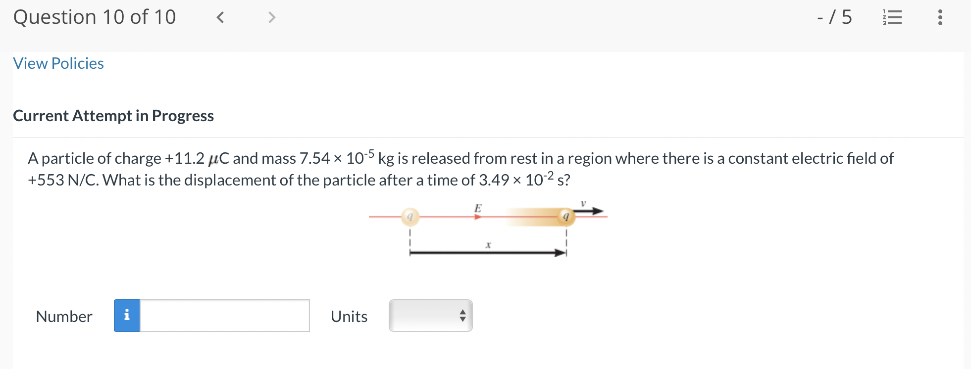 Solved Current Attempt in ProgressA particle of charge | Chegg.com