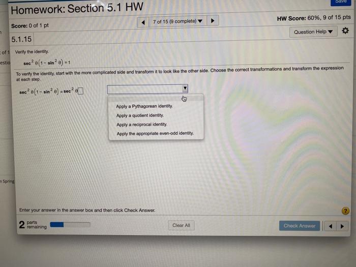 Solved SU Homework: Section 5.1 HW 7 of 15 (9 complete) | Chegg.com