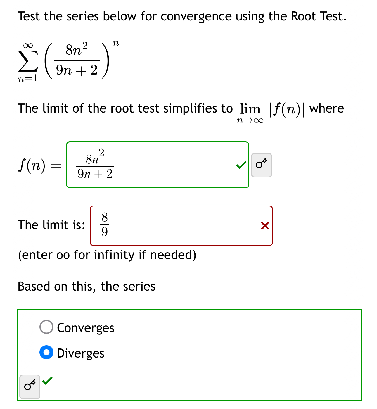Solved Test the series below for convergence using the Root | Chegg.com