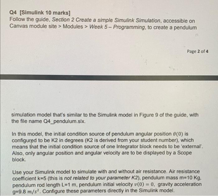 Solved Q4 [Simulink 10 marks] Follow the guide, Section 2 | Chegg.com