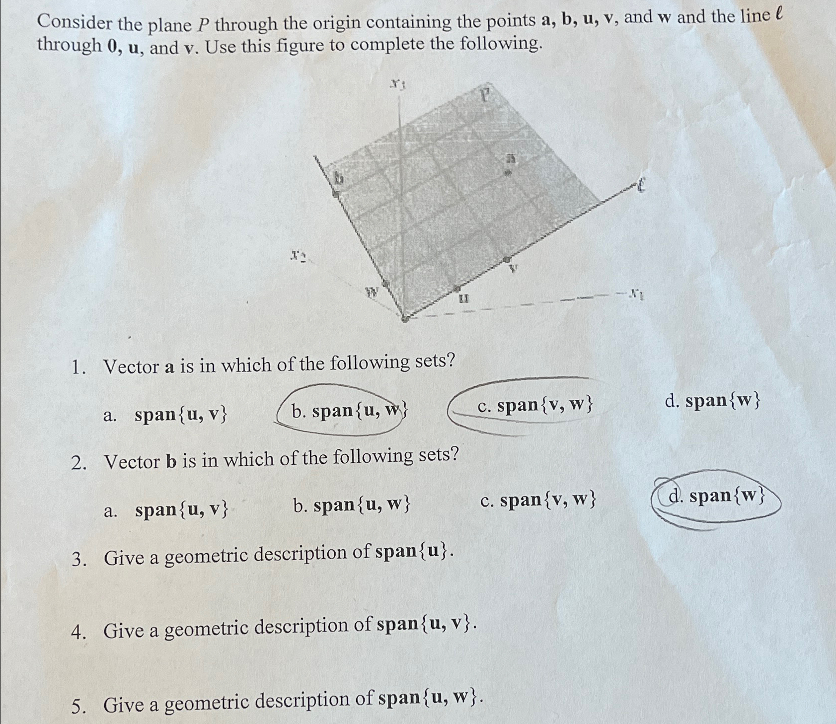 Solved Consider the plane P ﻿through the origin containing | Chegg.com