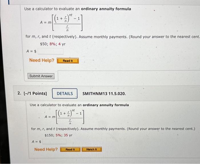 Solved Use a calculator to evaluate an ordinary annuity | Chegg.com