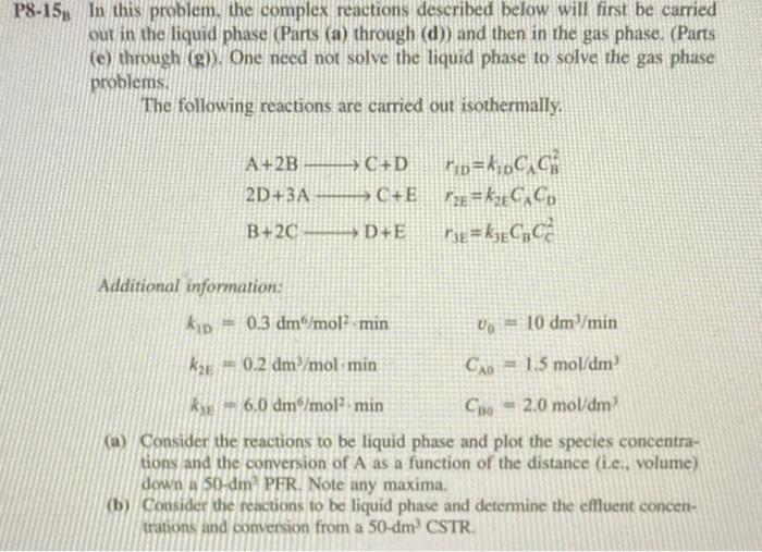 Solved P8-6b bA Consider the following system of gas-phase | Chegg.com