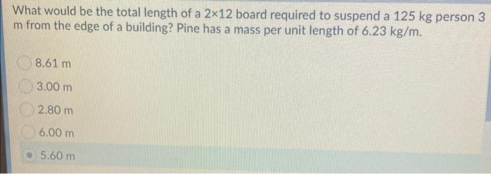 Solved What would be the total length of a 2x12 board | Chegg.com