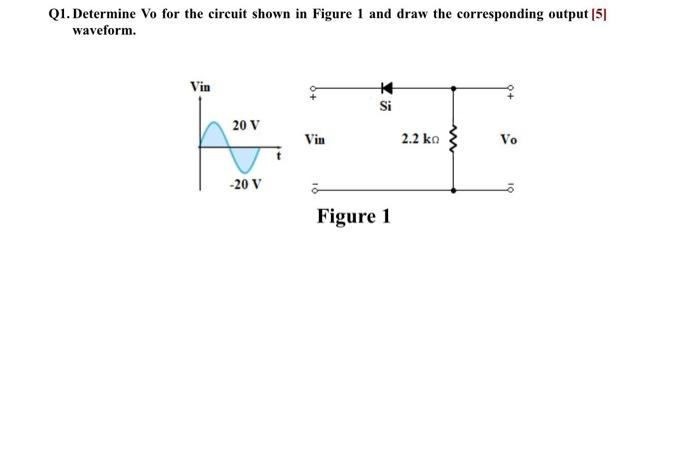 Solved Q1. Determine Vo for the circuit shown in Figure 1 | Chegg.com