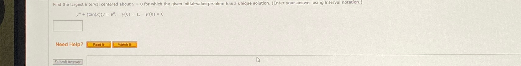 Find the largest interval centered about x=0 ﻿for | Chegg.com