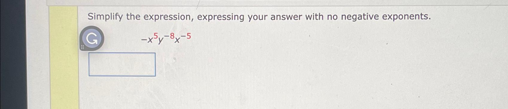 Solved Simplify the expression, expressing your answer with | Chegg.com