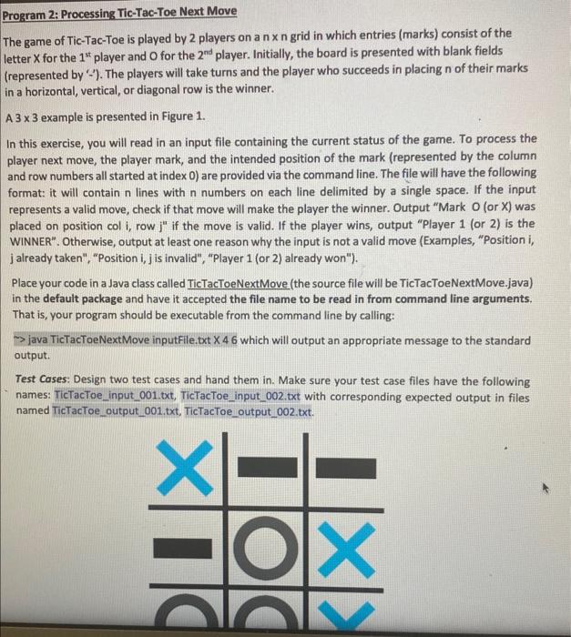 Solved The game of Tic-Tac-Toe is played by 2 players on a | Chegg.com