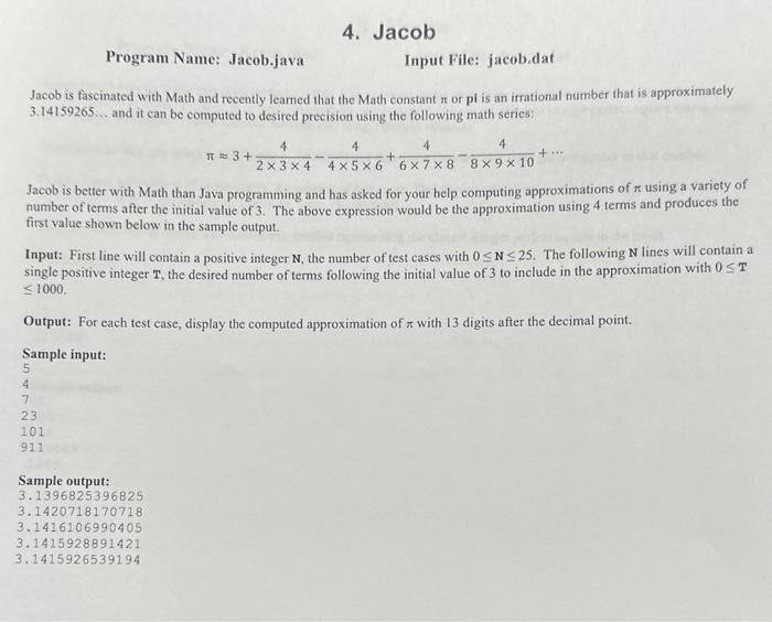Solved Jacob is fascinated with Math and recently learned | Chegg.com