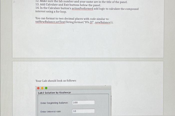 Solved 12. Make sure the lab number and your name are in the | Chegg.com