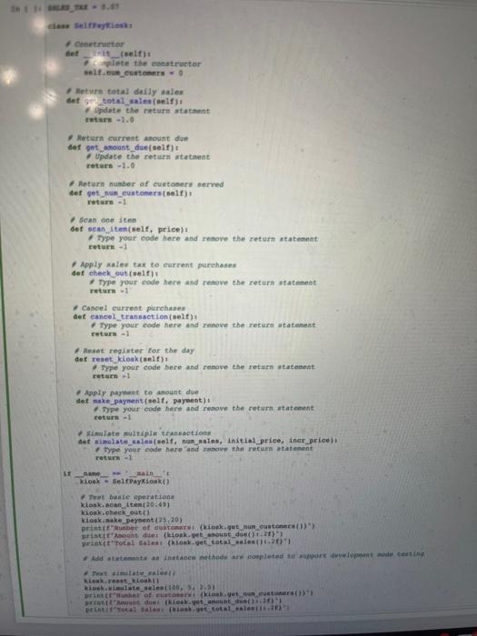 Solved [(IN PYTHON) LAB*: Program: Self pay kiosk ]Write a | Chegg.com
