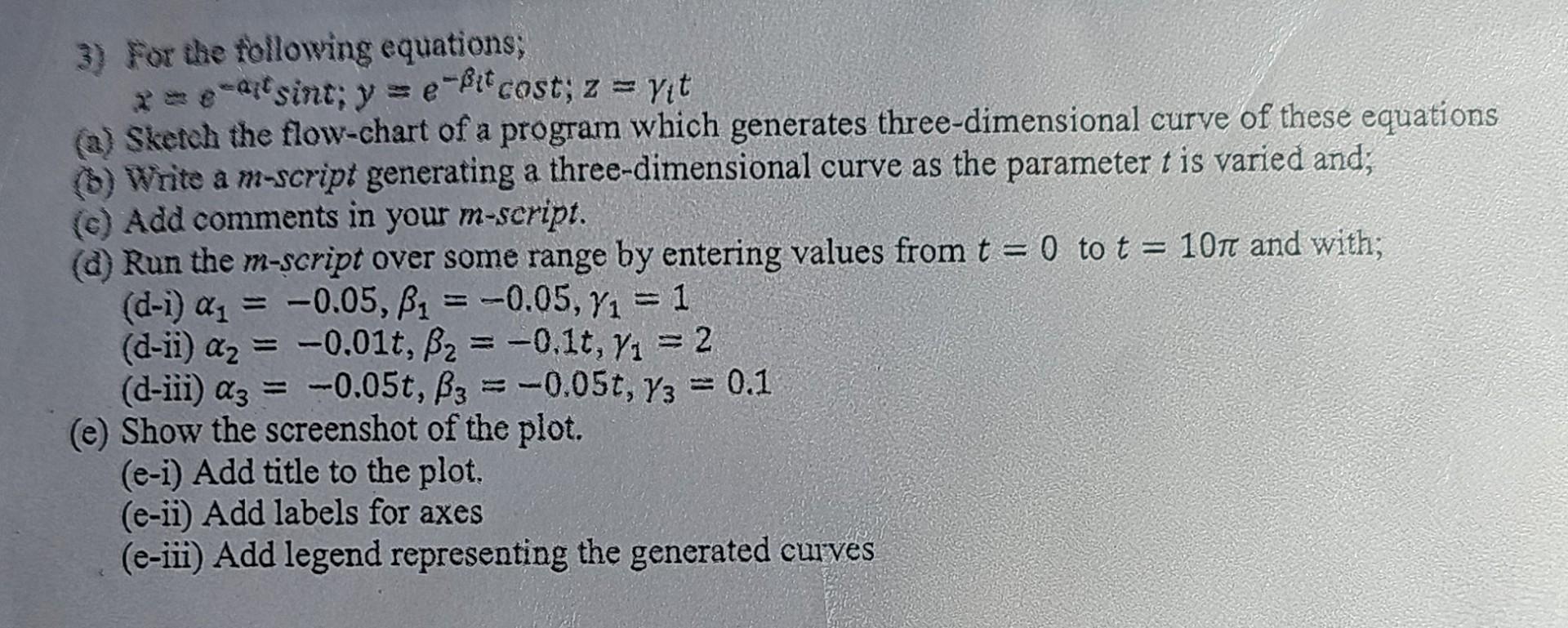 Solved 3) For the tollowing equations; | Chegg.com