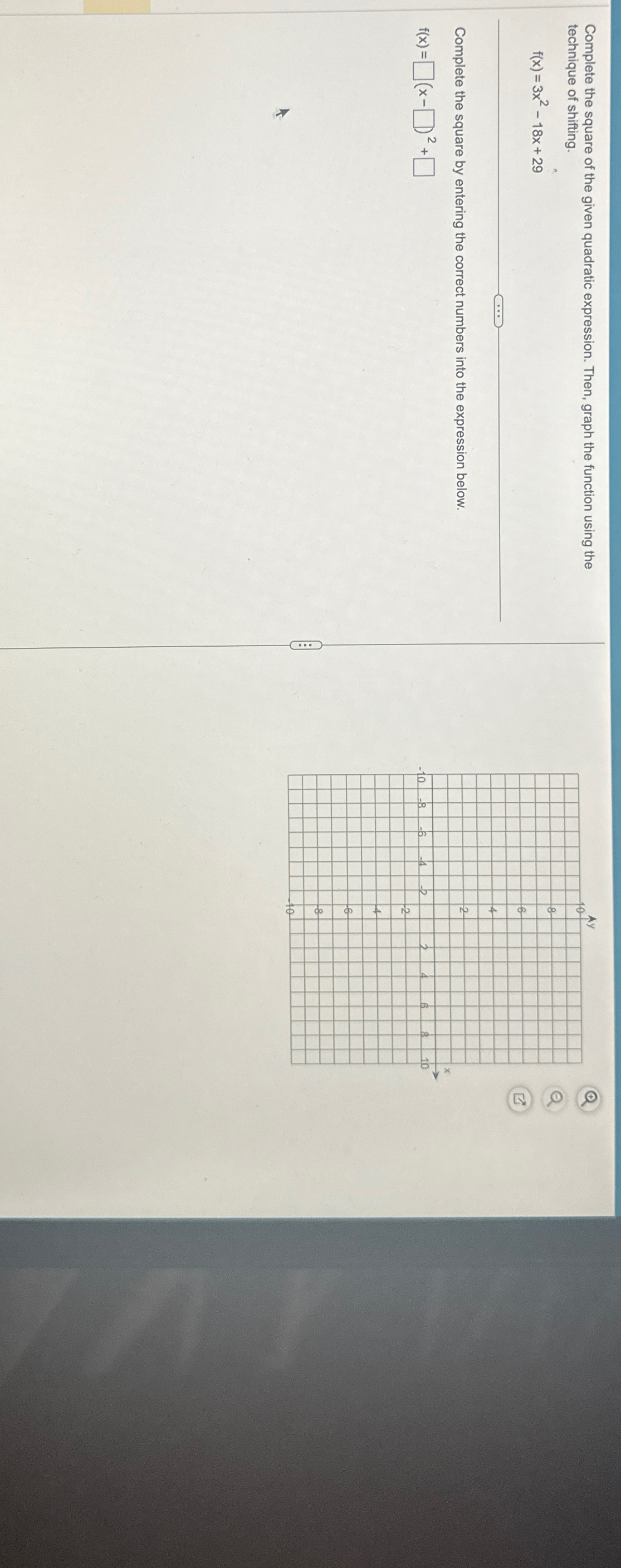 Solved Complete the square of the given quadratic | Chegg.com