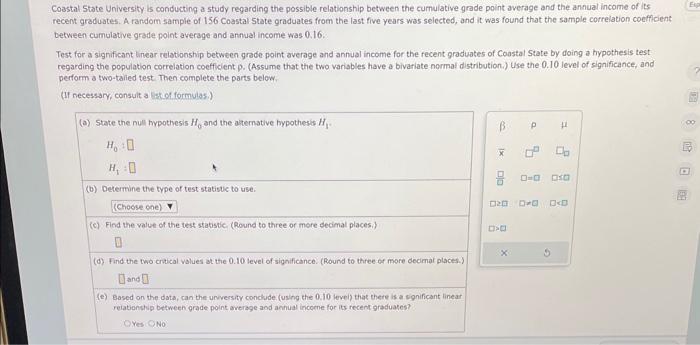 Solved Coastal State University is conducting a study | Chegg.com