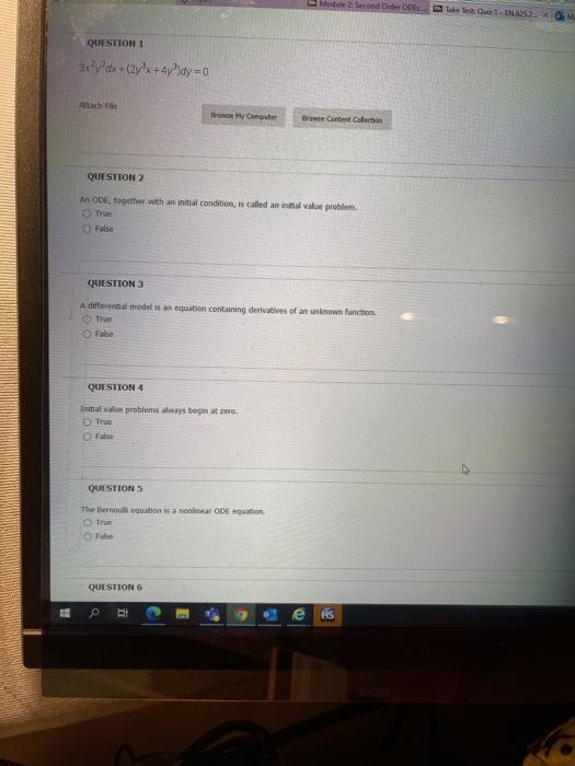 Solved Module Second Order CDE QUESTION 1 av?yox | Chegg.com