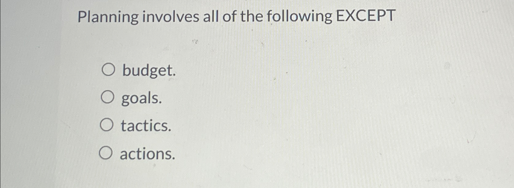 Solved Planning involves all of the following | Chegg.com