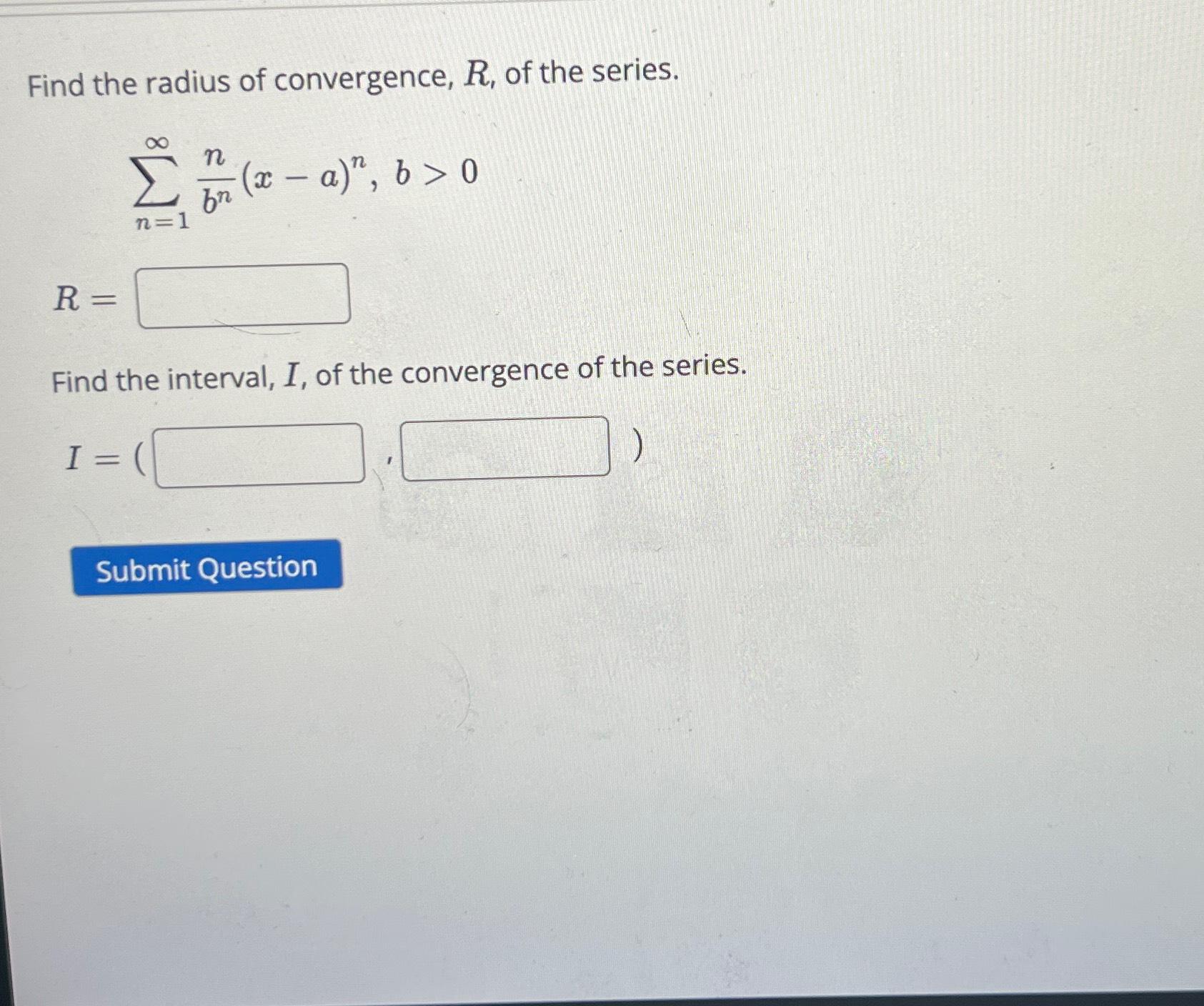 Solved Find the radius of convergence, R, ﻿of the | Chegg.com