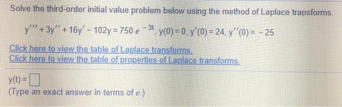 Solved Solve the third-order initial value problem below | Chegg.com