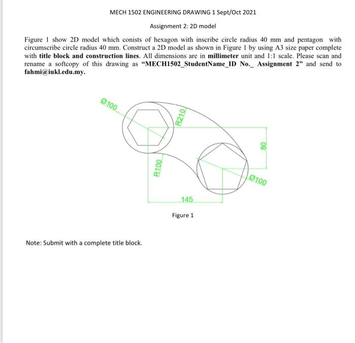 Solved MECH 1502 ENGINEERING DRAWING 1 Sept/Oct 2021 | Chegg.com