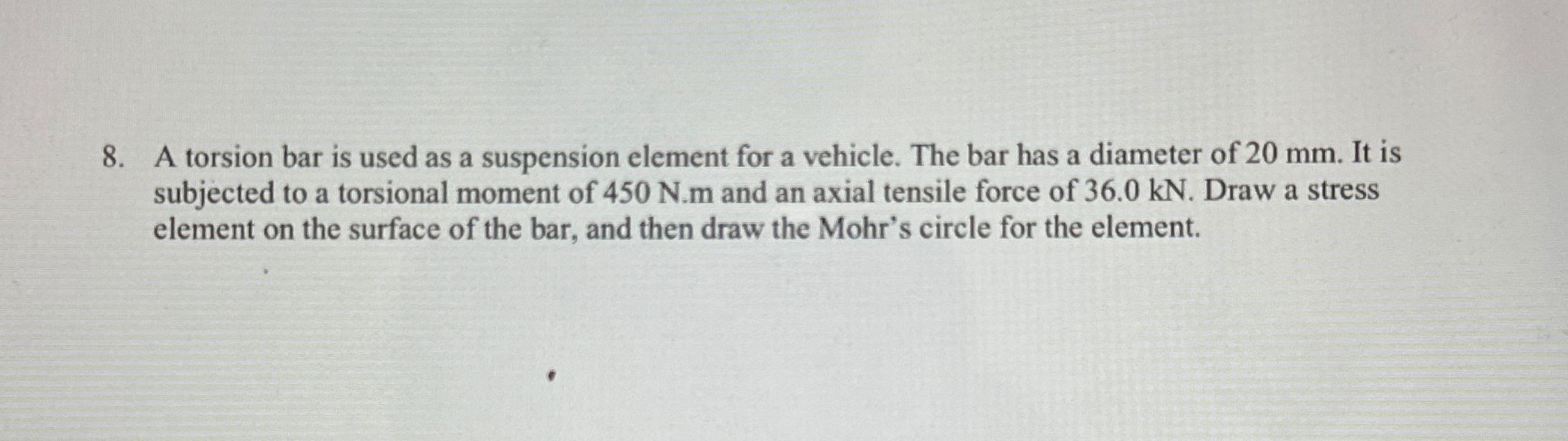 Solved A torsion bar is used as a suspension element for a | Chegg.com