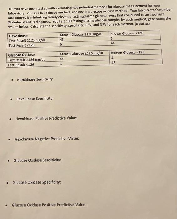 Solved 10. You have been tasked with evaluating two | Chegg.com