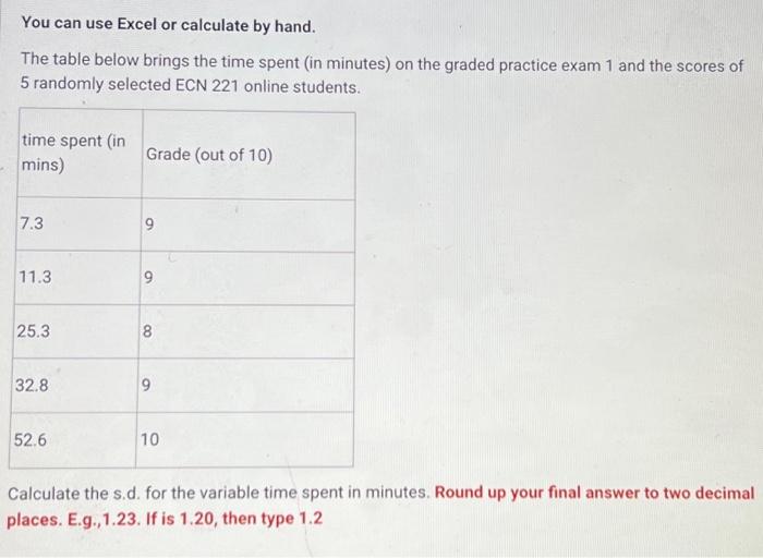 Solved You can use Excel or calculate by hand. The table | Chegg.com