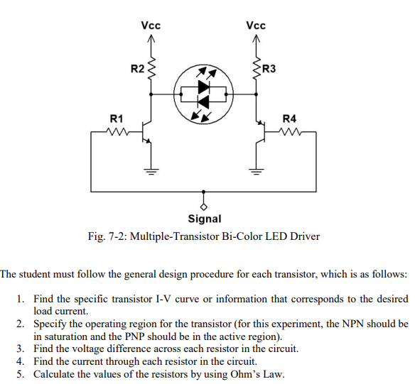 Fig. 7-2: Multiple-Transistor Bi-Color LED DriverThe | Chegg.com