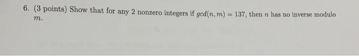 Solved 6. (3 points) Show that for any 2 nonzero integers if | Chegg.com