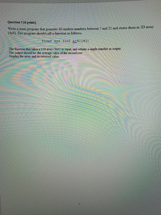 Solved Question 3 4 Points Write A Main Program That 8744