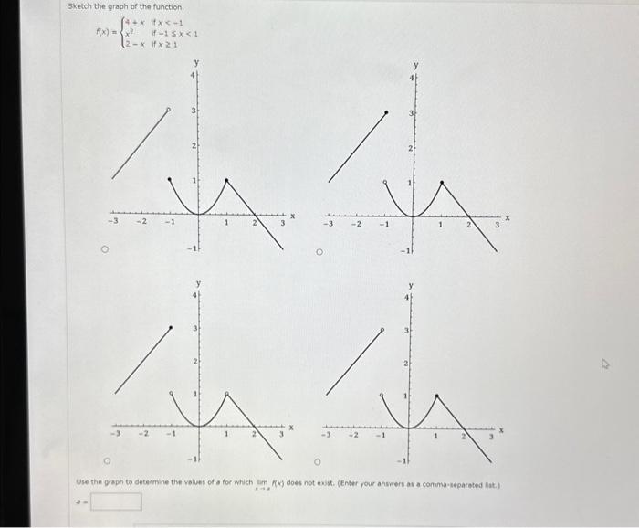 Solved Sketch the graph of the function. f(x)=⎩⎨⎧4+xx22−x if | Chegg.com