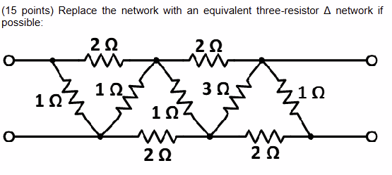 Solved Replace the network with an equivalent three-resistor | Chegg.com