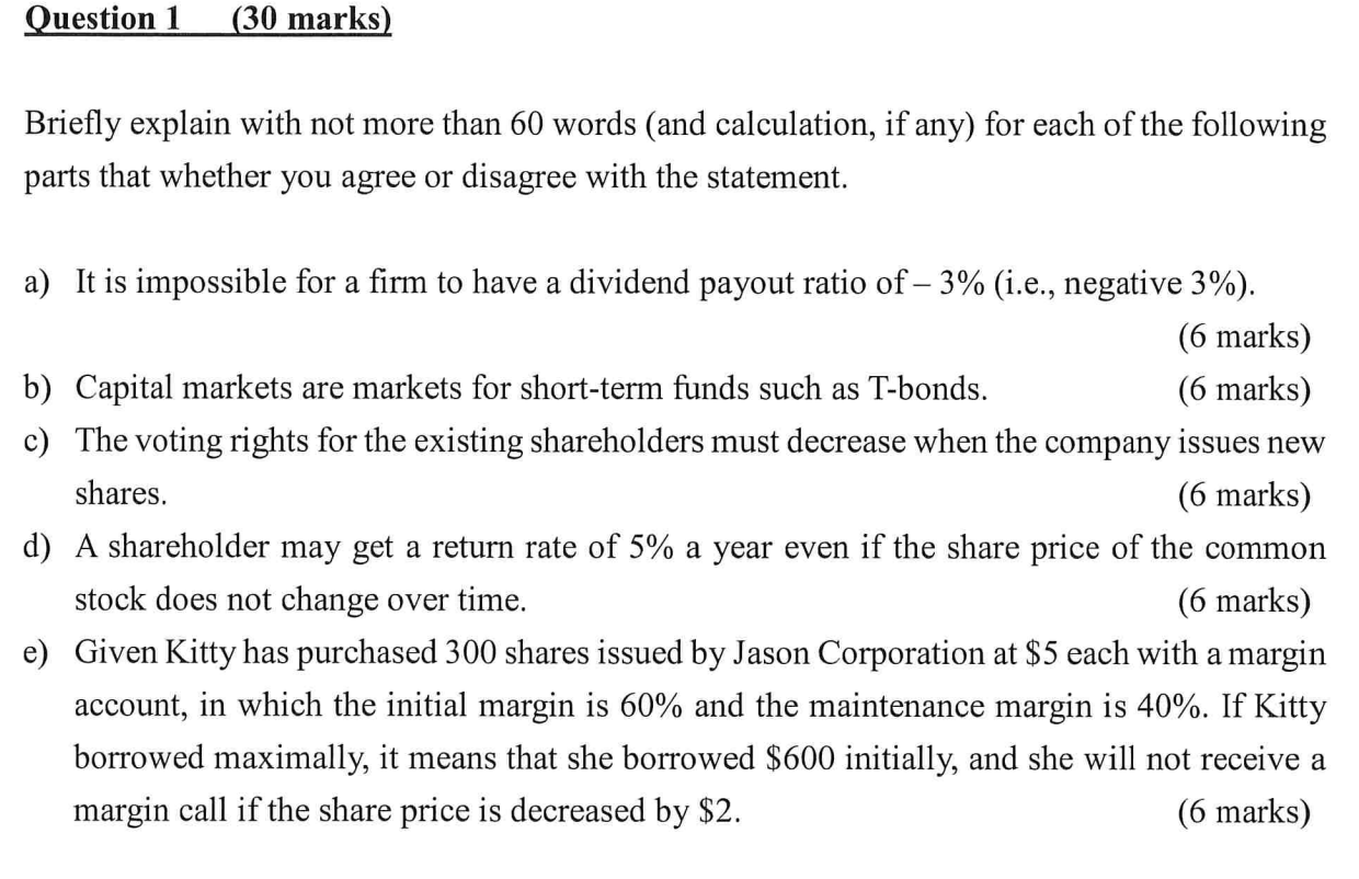 Solved Question 1 (30 ﻿marks)Briefly explain with not more | Chegg.com