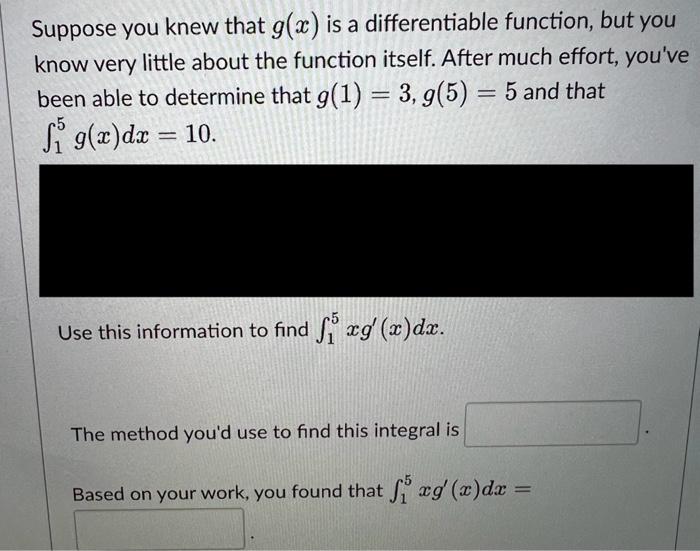 Solved Suppose you knew that g(x) is a differentiable | Chegg.com