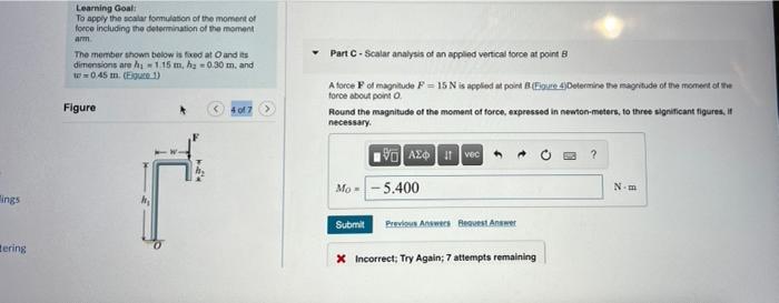 Solved mings ering Learning Goal: To apply the scalar | Chegg.com