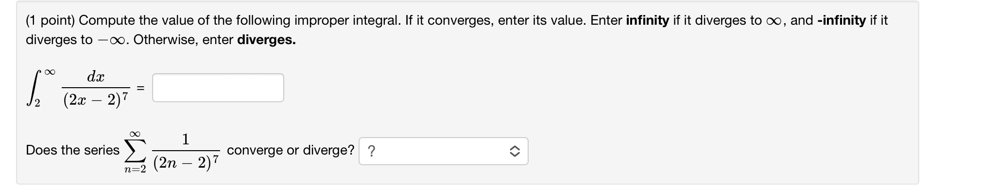 Solved (1 ﻿point) ﻿Compute the value of the following | Chegg.com