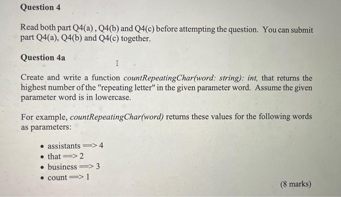 Solved Read both part Q4(a), Q4(b) and Q4(c) before | Chegg.com