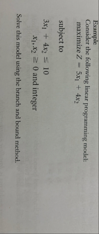 Solved ExampleConsider the following linear programming | Chegg.com