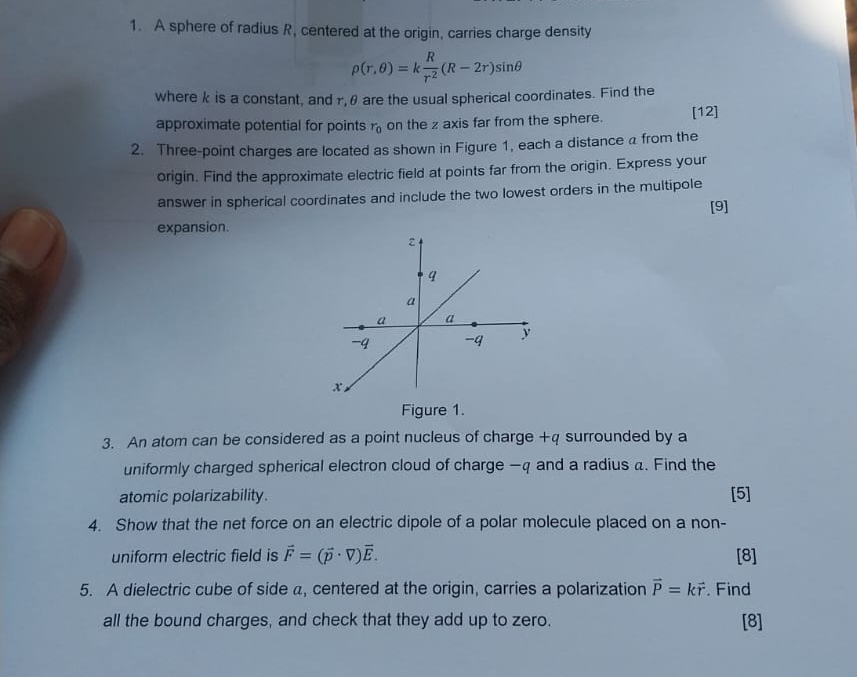 Solved A sphere of radius R, ﻿centered at the origin, | Chegg.com