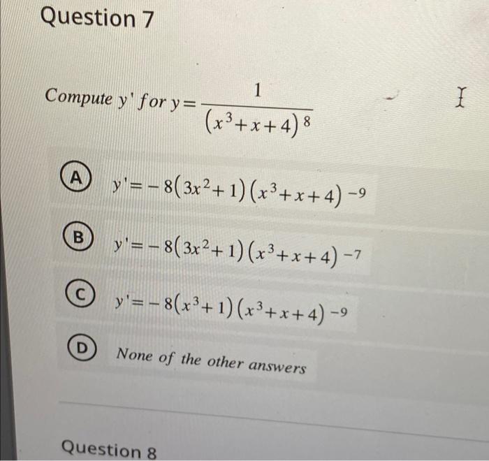 Solved mpute y′ for y=2x4+3x+1x3+2x | Chegg.com