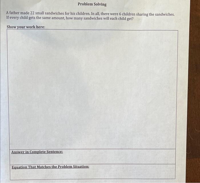 Solved A father made 22 small sandwiches for his children. | Chegg.com