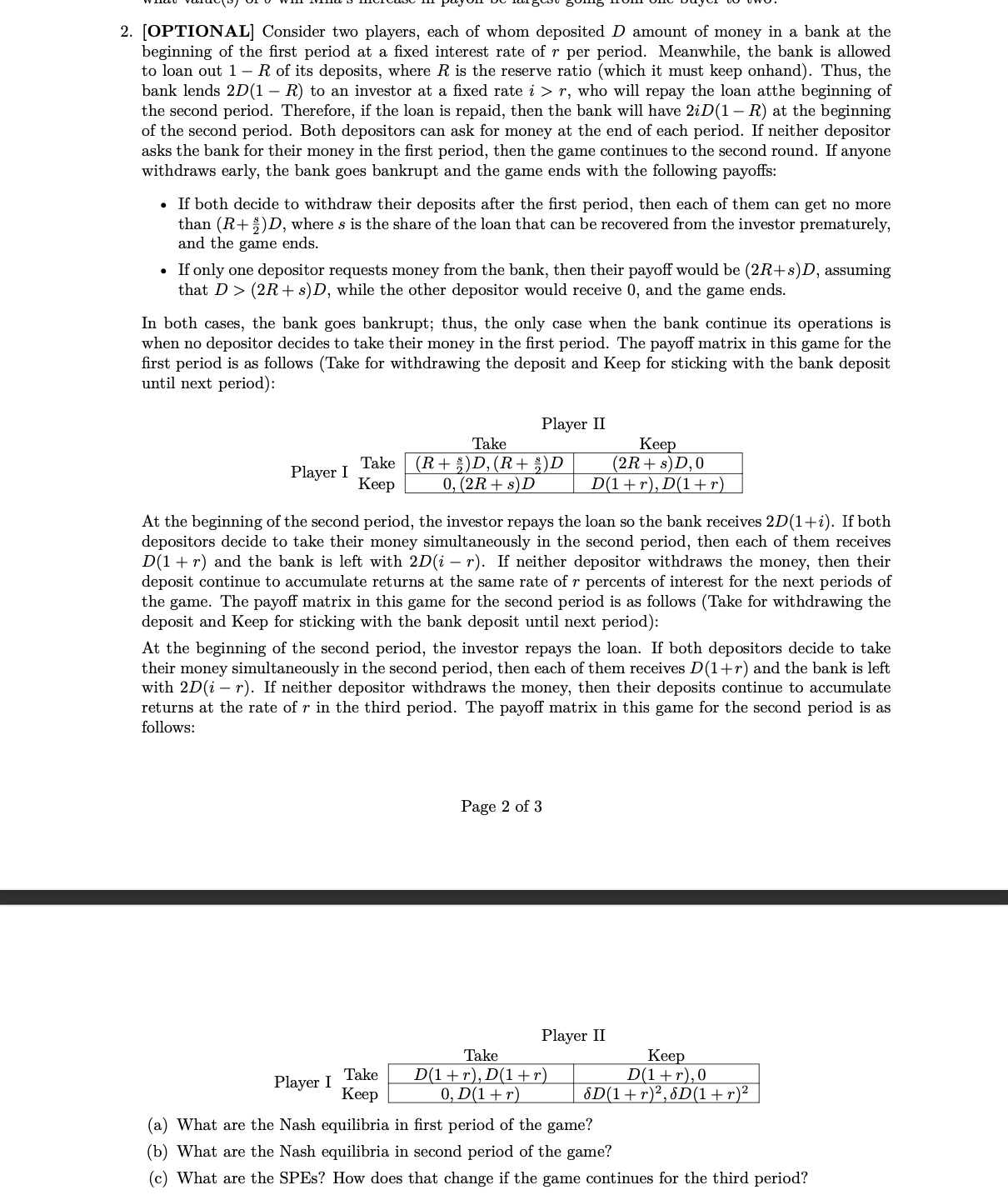 Solved [OPTIONAL] ﻿Consider two players, each of whom | Chegg.com