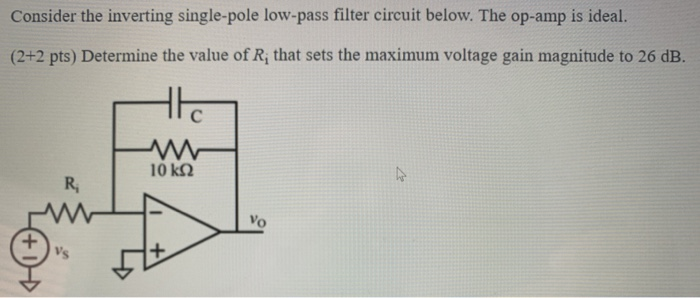Solved Consider the inverting single-pole low-pass filter | Chegg.com