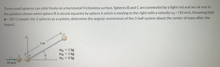 Solved Three small spheres can slide freely on a horizontal | Chegg.com