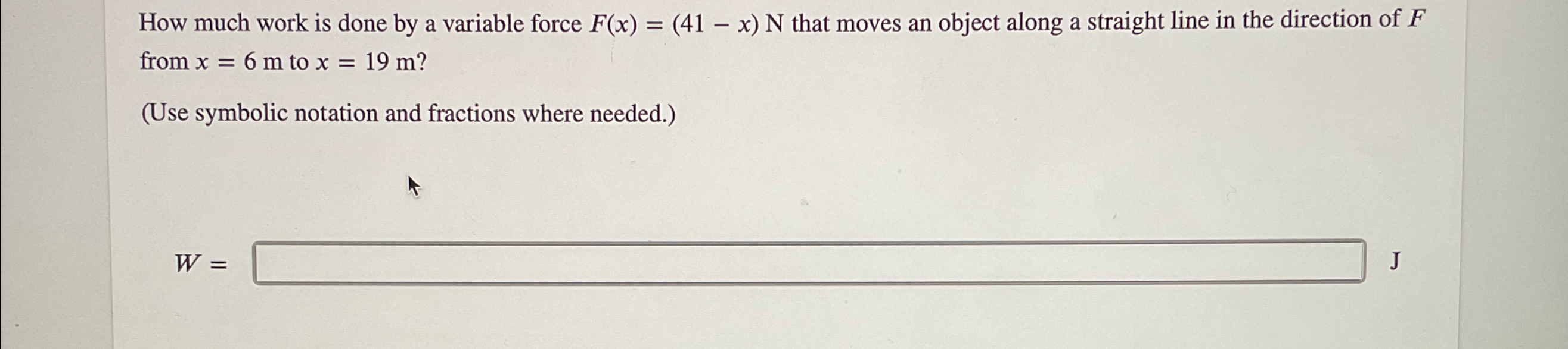 Solved How much work is done by a variable force | Chegg.com