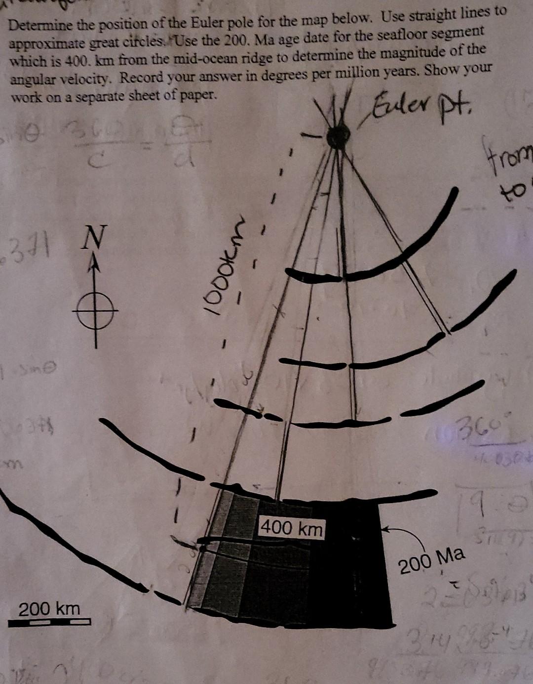 Determine the position of the Euler pole for the map | Chegg.com