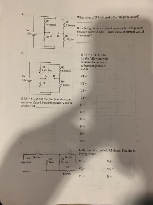 Solved 4. What value of R3 will make the bridge balanced? R1 | Chegg.com