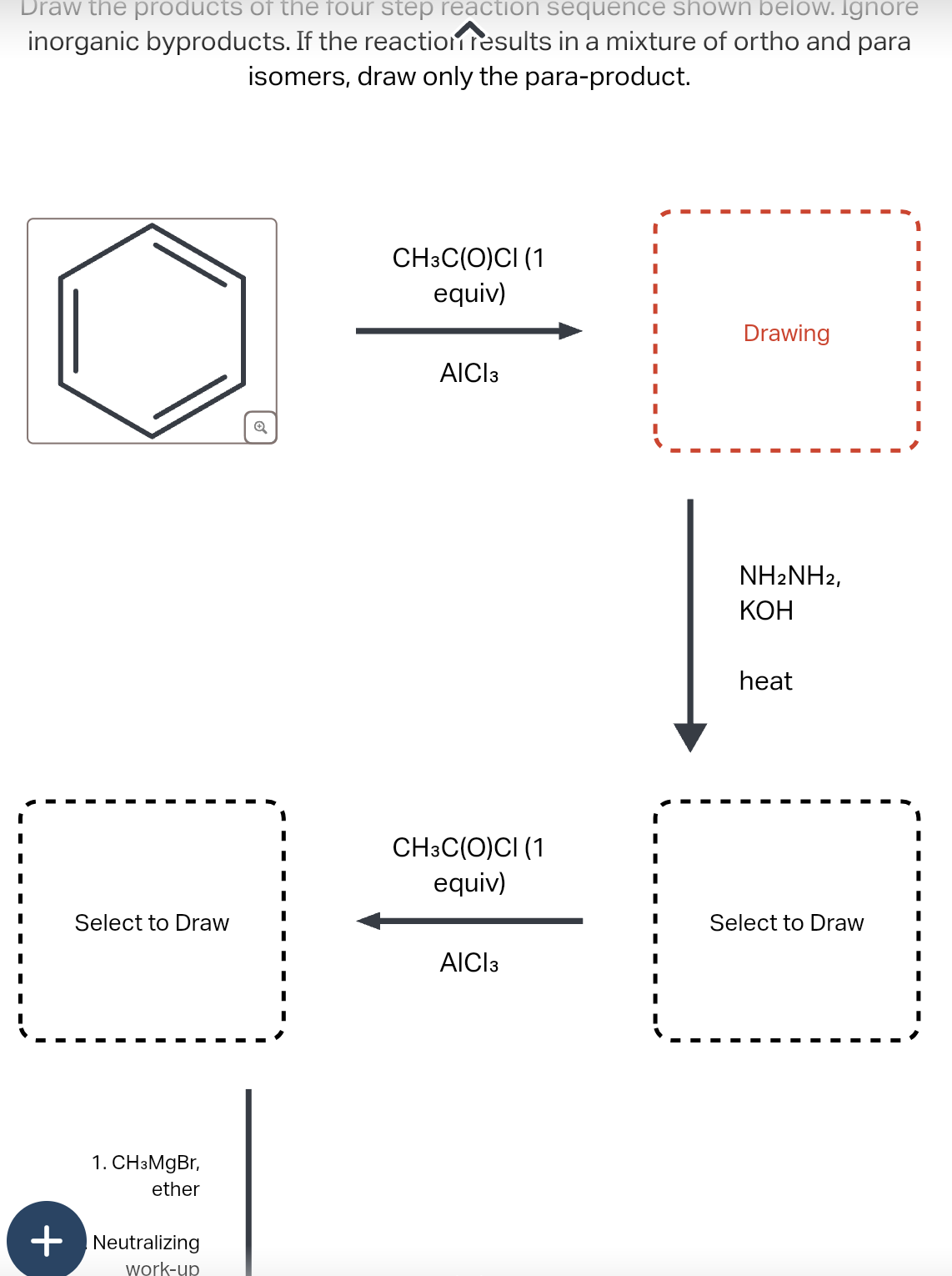 Solved Draw the products of ﻿the four step reaction sequence | Chegg.com