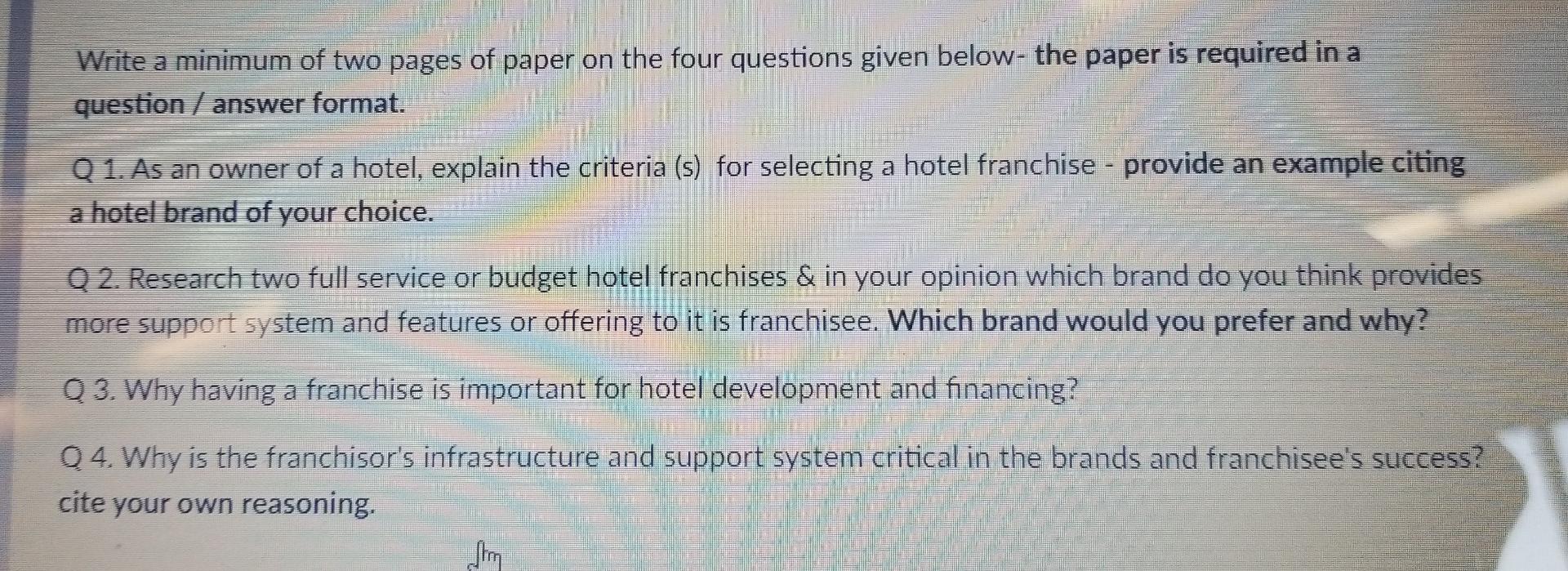 Solved Write a minimum of two pages of paper on the four | Chegg.com